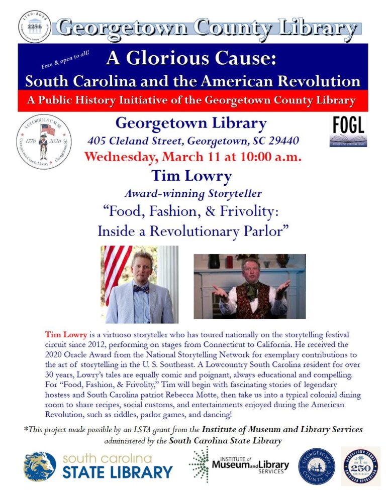 Tim Lowry, Award-winning Storyteller, “Food, Fashion, & Frivolity ...